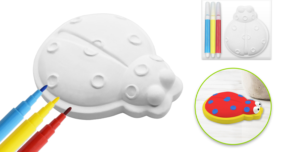 Plaster ladybug to color – Includes 3 markers - Educatall Online Store