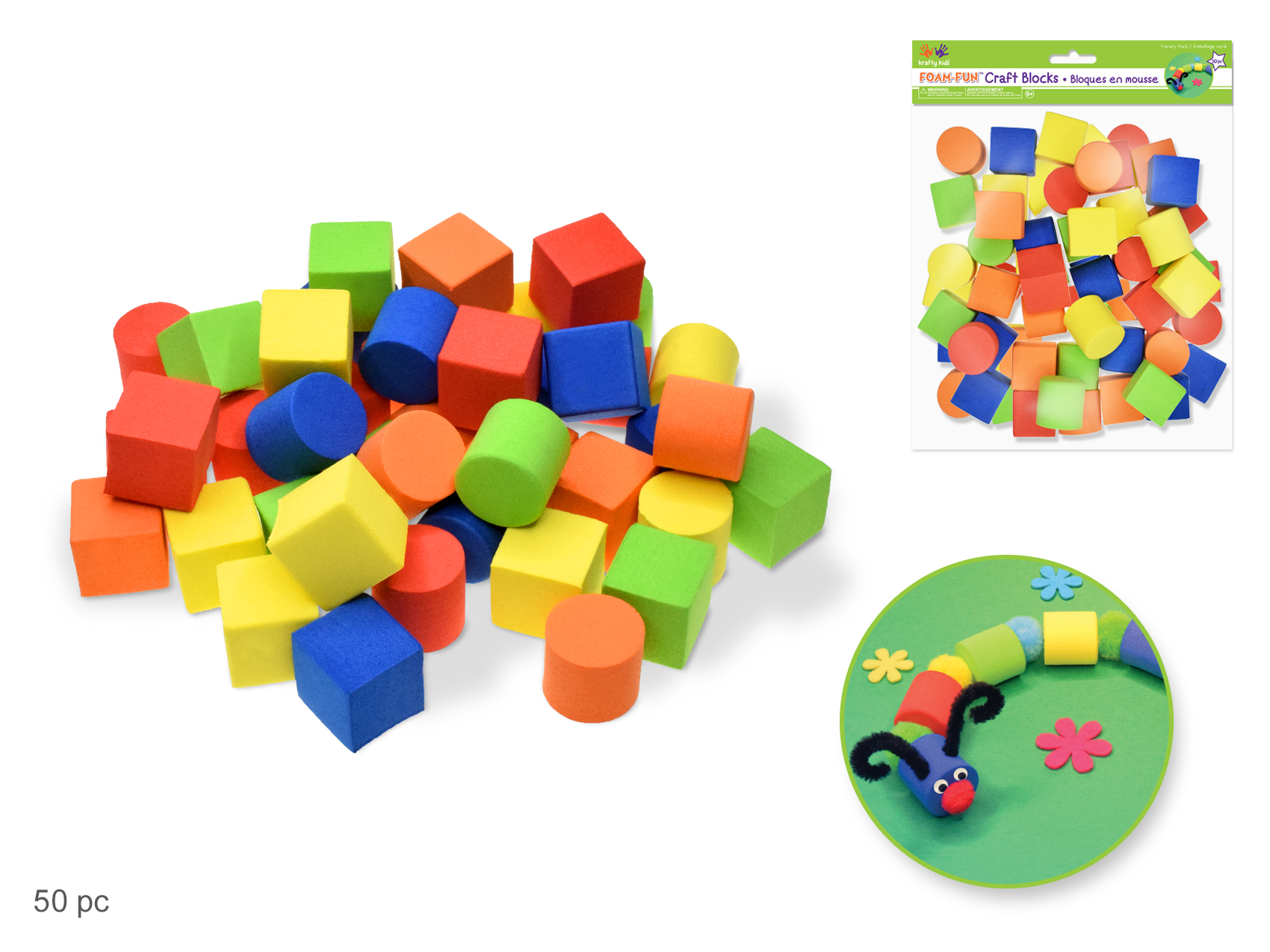 50 Fun foam craft blocks+ 1 FREE - Educatall Online Store