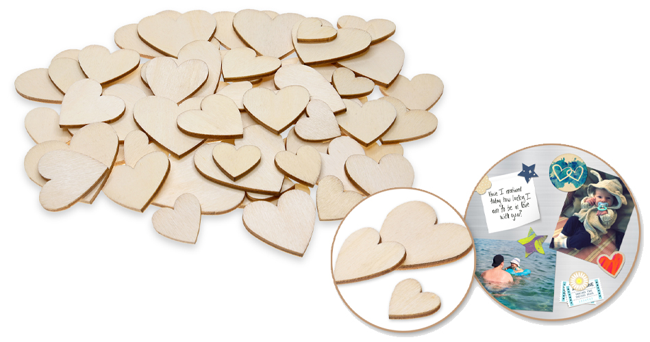 Wood craft bits - Heart - Educatall Online Store