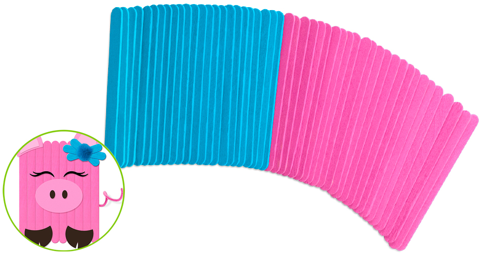 50 craft sticks-Pink and blue - Educatall Online Store