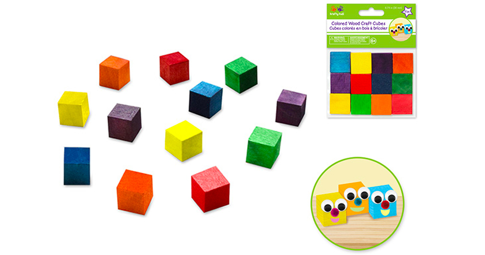 Wooden craft cubes-12 pieces - Educatall Online Store