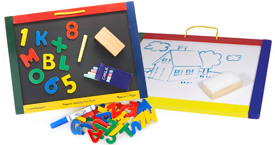 Tableau magnétique effaçable à sec avec marqueur et craie - Boutique ...