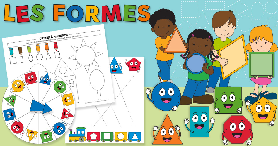 Formes De Base Pour La Maternelle Nous Apprenons Les Formes. Affiche