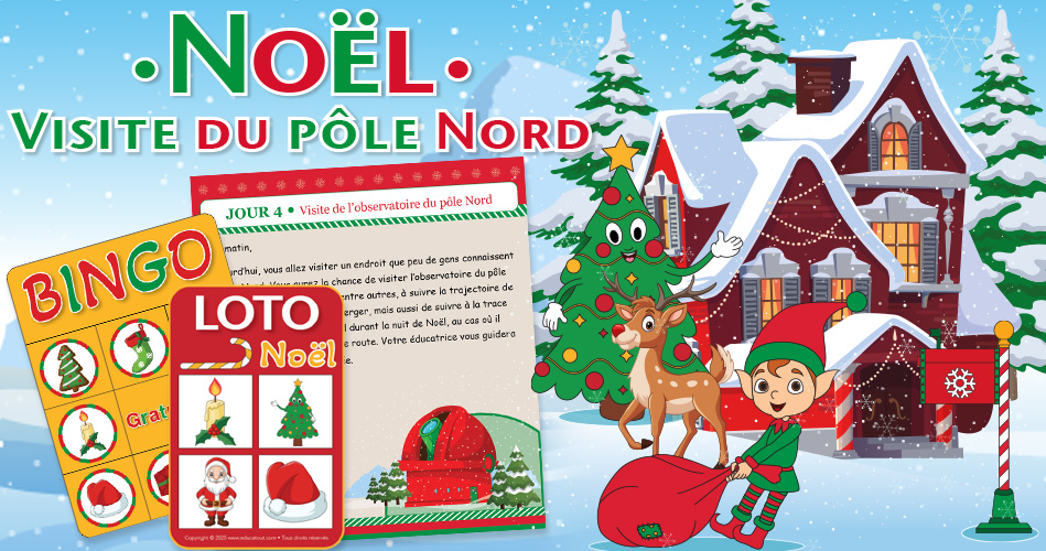 Noël - Visite au pôle Nord, activités pour enfants. | Educatout